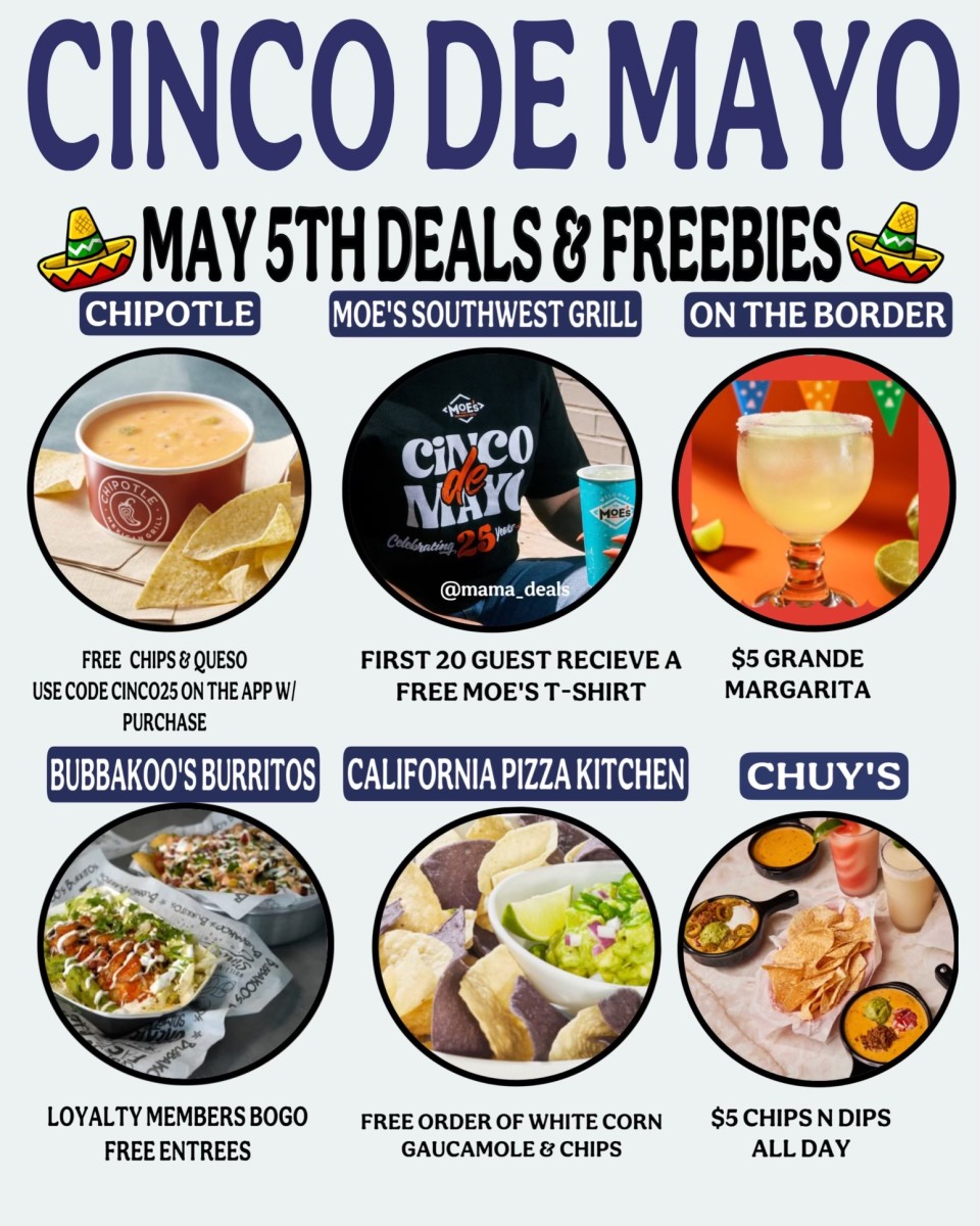 CINCO DE MAYO FREEBIES AND DEALS - Mama Deals